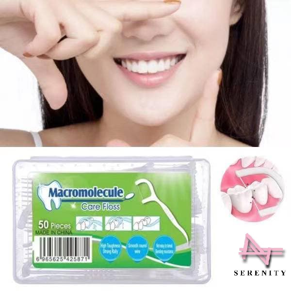 SERENITY 50Pcs/pack Toothpicks Floss Pick Dental Floss Teeth Stick ...