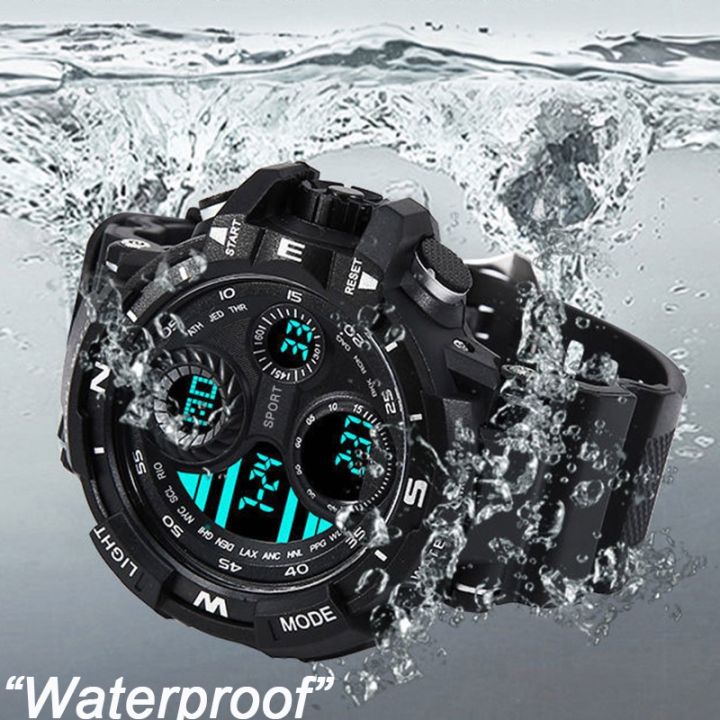 Men's Waterproof Sports Watch Trend Multi-function Electronic Watches | Lazada PH