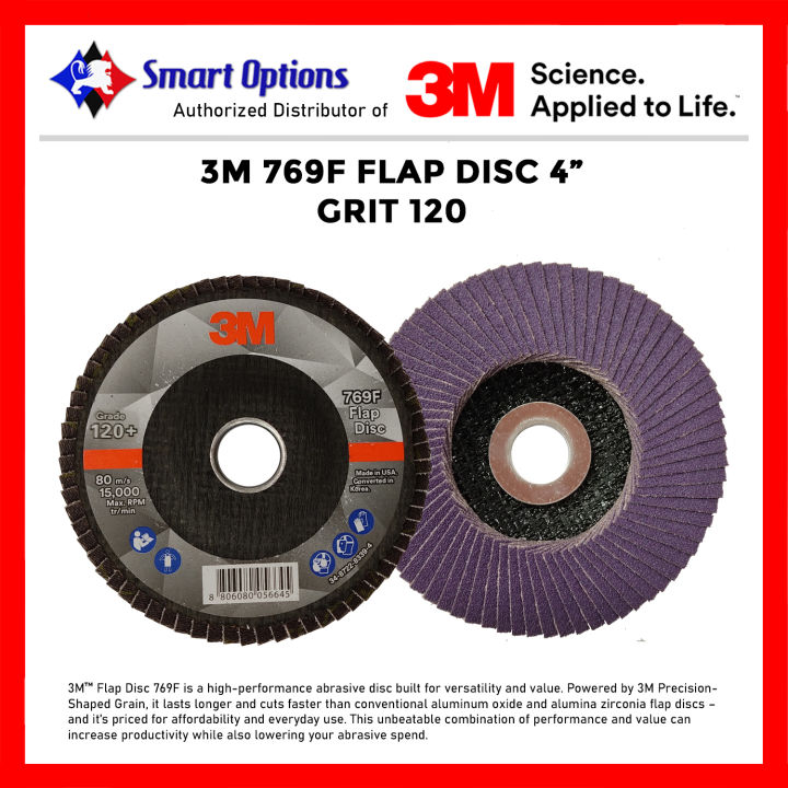 3M 769F Flap Disc P120 100mm x 16mm 4" | Lazada PH