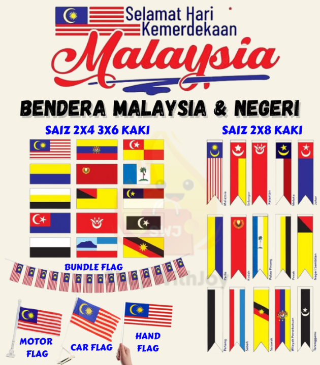 【ShopWithJoy】 Merdeka Malaysia Flag Bundle Flag Bunting Hand Flag ...