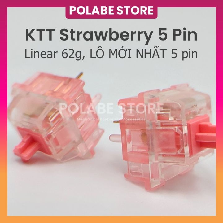 KTT Strawberry 5 Pin Linear Switch KTT Dâu Bản Mới 5 Pin Công Tắc Bàn ...