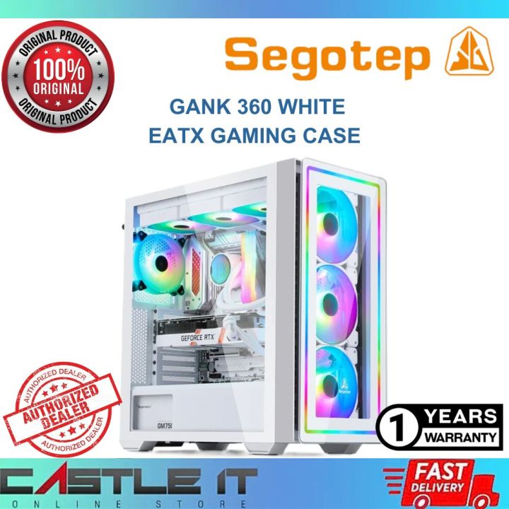 Segotep GANK 360 WHITE ARGB RGB SYNC NEW VERSION EATX Case Tempered ...