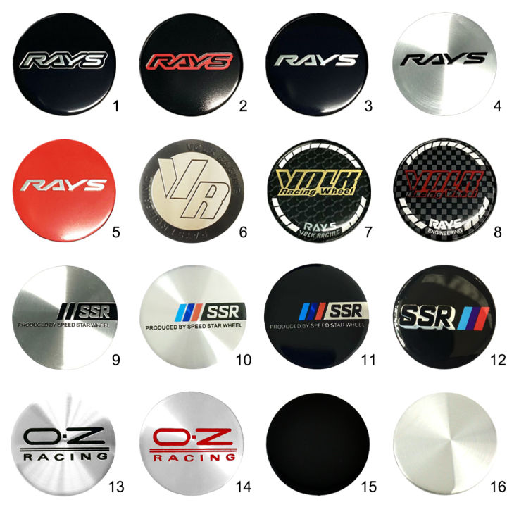 4PC 50MM CAR Wheel Center Cap Emblem Sticker for vossen rays enkei work ...