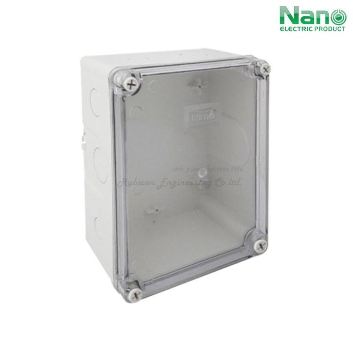 NANO-205CW กล่องพลาสติกกันน้ำฝาใส NANO-205CW ขนาด 8x6x4" (151x198x96 mm ...