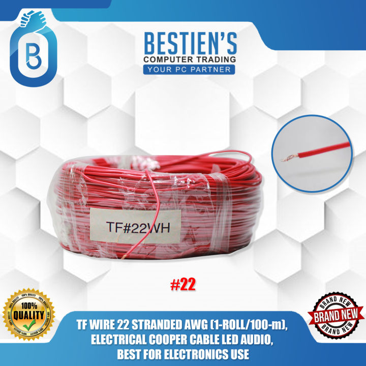 TF WIRE 22 STRANDED AWG (1-ROLL/100-m), ELECTRICAL COOPER CABLE LED ...
