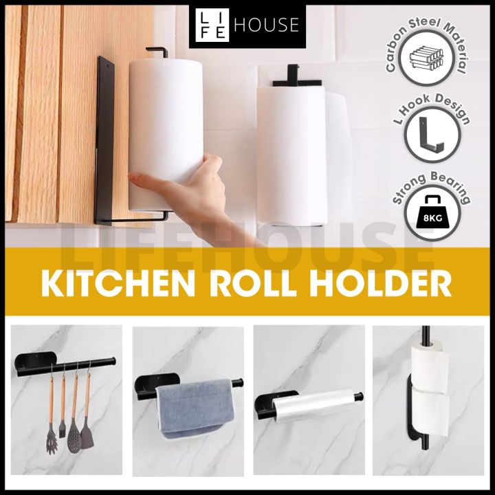 Kitchen Tissue Holder Carbon Steel Tempat Letak Tisu Gulung Kitchen ...