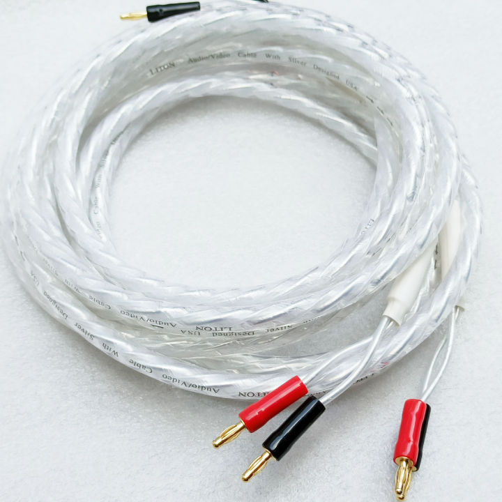 Cặp dây loa bãi Liton mạ bạc full Jack 2 vế 2,5M (càng cua bắp chuối ...