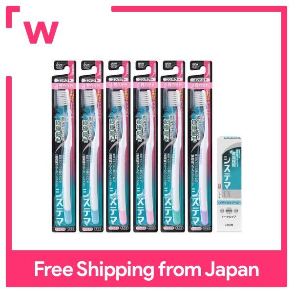 Systema toothbrush, compact, 4 rows, soft + ex toothpaste, set of 6 ...