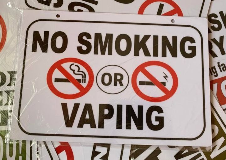 PVC Business Signs No Smoking No Vaping Sticker 2 Decal & Sticker ...
