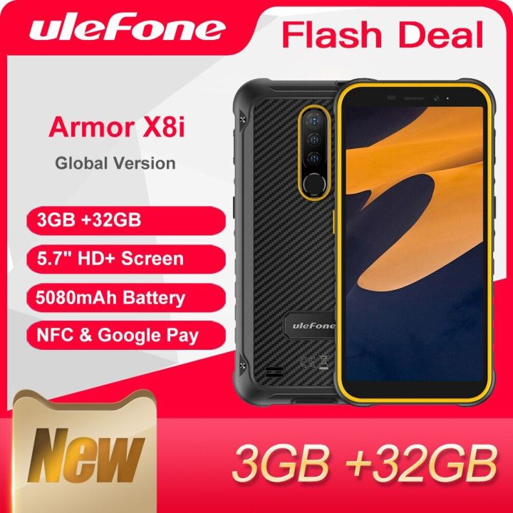 【Official shop】Ulefone Armor X8i Rugged Waterproof Smartphone Android 11 NFC/3GB+32GB 5.7" Cell ...