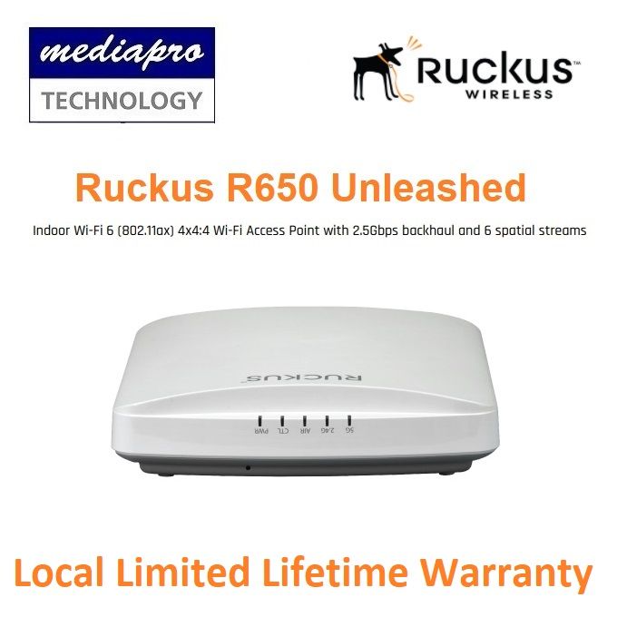 Ruckus R650 Indoor Wi-Fi 6 (802.11ax) 4x4:4 Wi-Fi Access Point with 2 ...