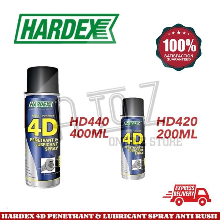 HARDEX 4D PENETRANT & LUBRICANT SPRAY ANTI RUST 200ml/400 | Lazada