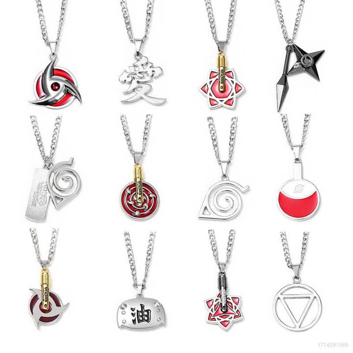YT Naruto Anime Cartoon Necklace Kunai Shuriken Akatsuki Pattern ...