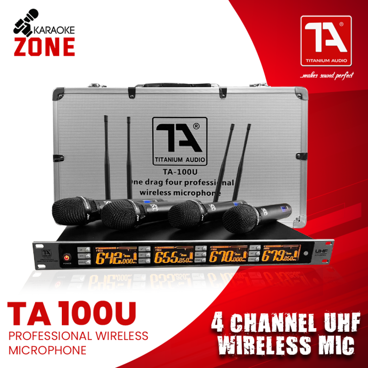 Titanium Audio 100U UHF 4 Channel Wireless Mic TA 100U | Lazada PH