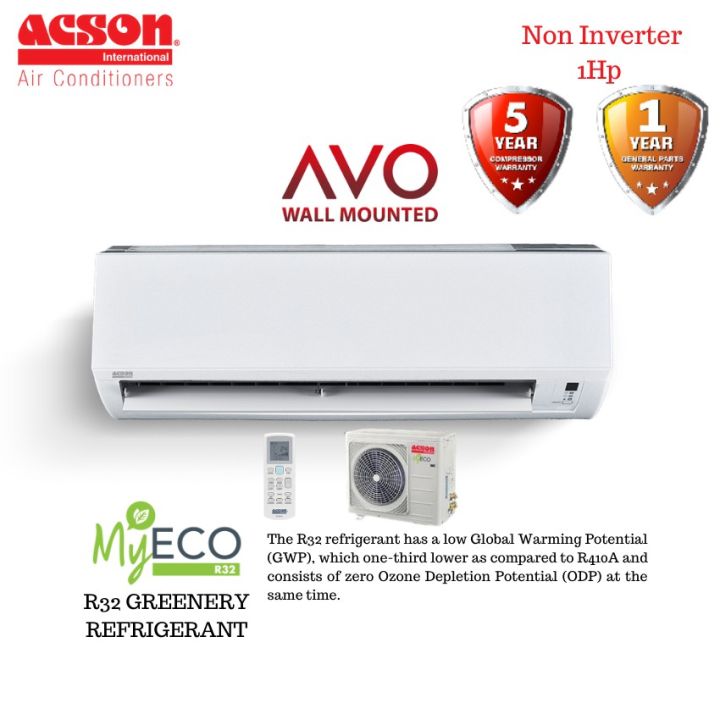 Acson Air Conditioner 1Hp AVO Wall Mounted Non Inverter My ECO R32 Wall ...