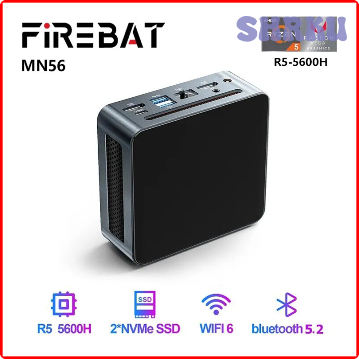 SHRKU ไฟร์แบท Mn56คอมพิวเตอร์ขนาดเล็กเกมเมอร์ Amd Ryzen 5 5600H Windows ...