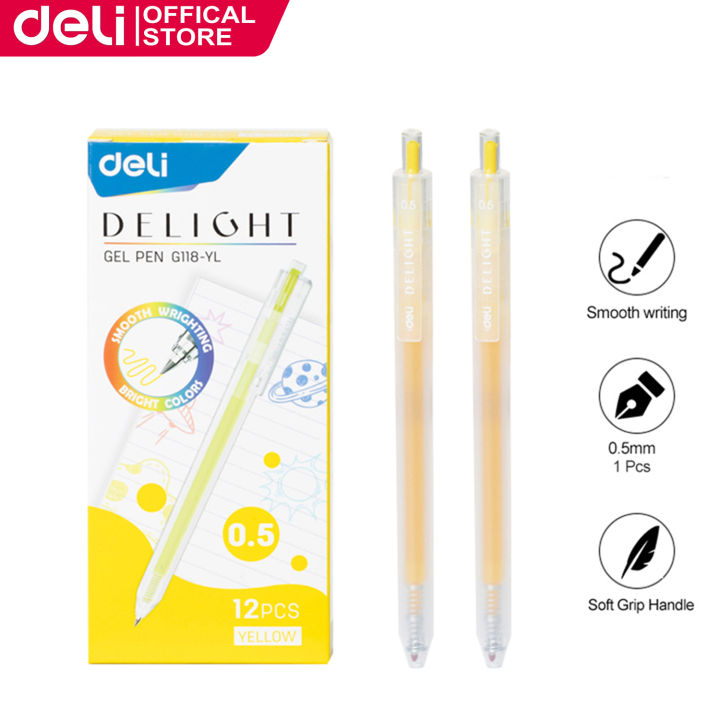 Deli Color Gel Pen Ballpoint Pen 1Pc Pen Spinning 0.5mm Bullet Ballpen ...
