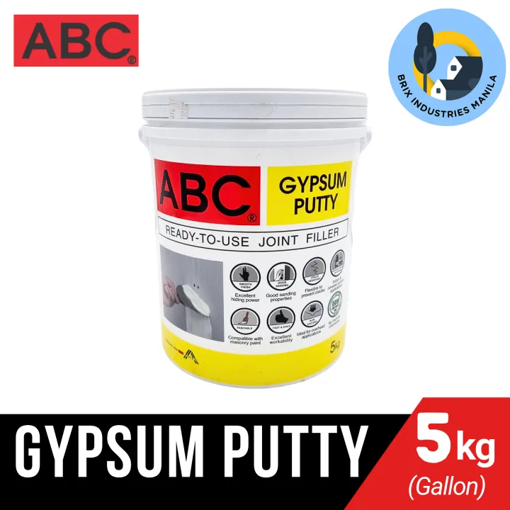 ABC Gypsum Putty 5kg Ready-To-Use Joint Filler Smooth Finish Prevent ...