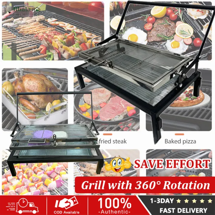 Rotating Portable Grill for Outdoor Camping & Home Use | Foldable Flip ...