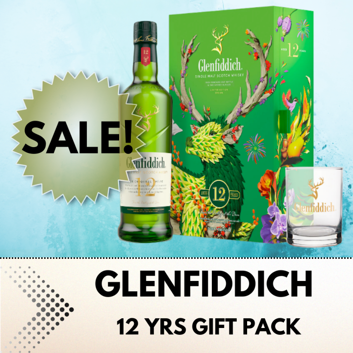 Glenfiddich 12 Years 700ml Lunar New Year 2024 Limited Edition Gift Set w/ 1 Whisky Glass Gift ...