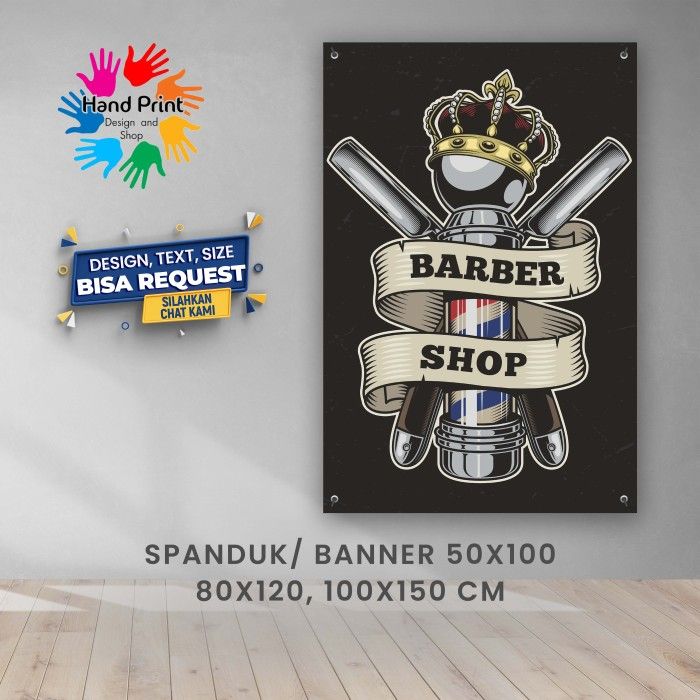 SPANDUK BANNER Barbershop Cukur Pangkas Rambut B 80x120 CM | Lazada ...