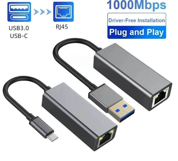USB/Type-c To RJ45 100/1000Mbps Lan Internet Cable Aluminum USB Type C ...