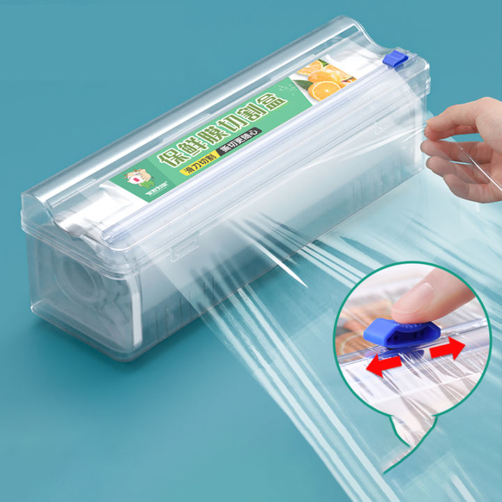 Household Cling Film Cutting Box Kitchen Plastic Film Wrap Cutter Wrap ...