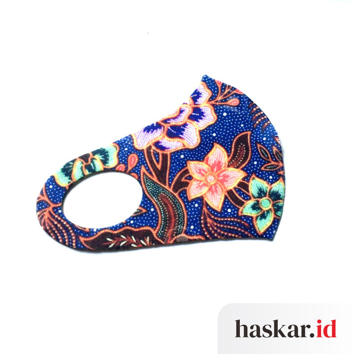 Masker Scuba Motif Batik Biru Lokal | Lazada Indonesia