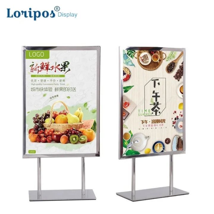 【Customizable】 Metal Tableboard Desk Poster Rack Billboard Double Sided ...
