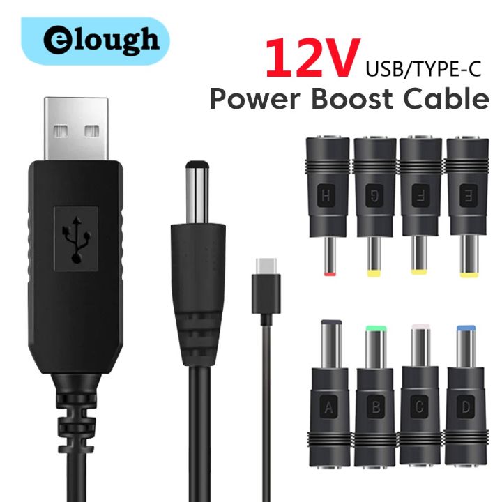 WiFi Powerbank Connector DC 5V to 12V USB/Type C Power Boost Cable Step ...