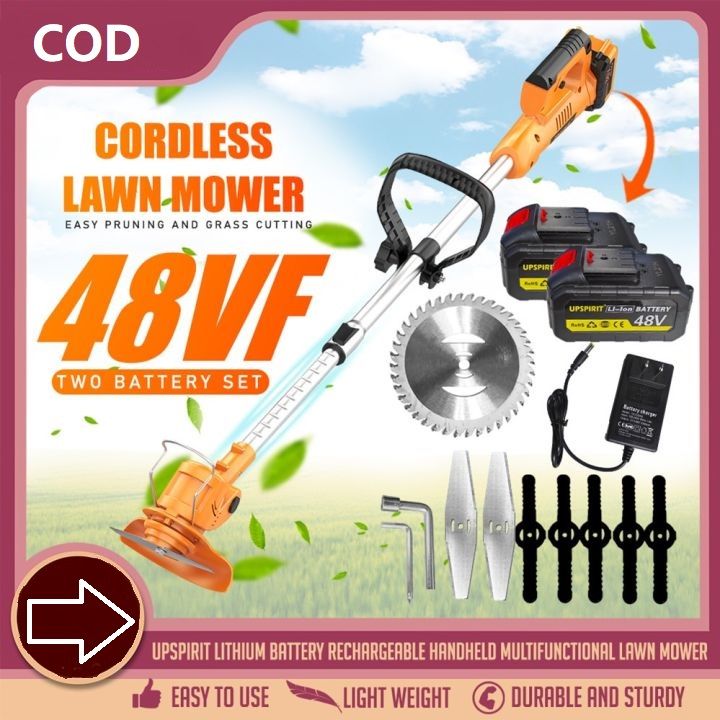 Cordless Lawn Mower Lawn Mower Heavy Duty Rechargeable Electric Grass ...