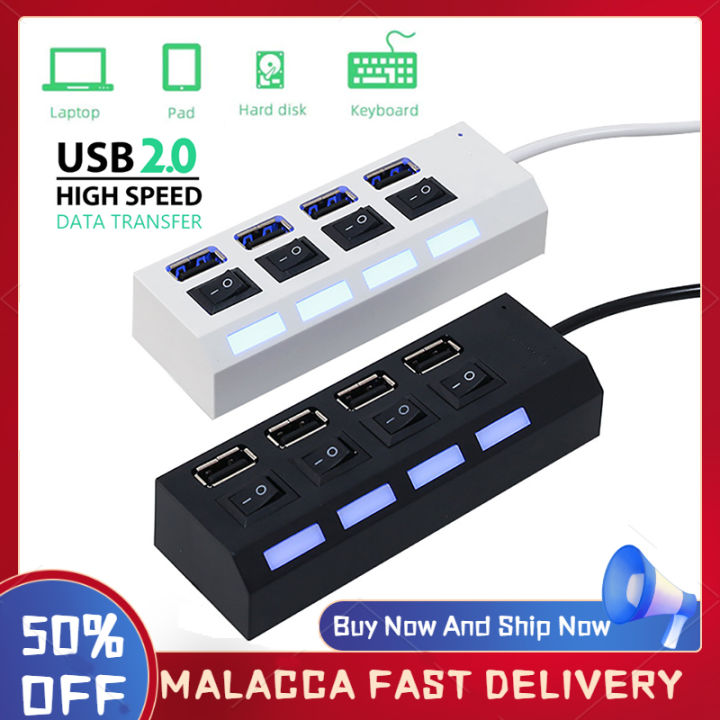 Micro USB Hub 2.0 Multi USB Port 4 Ports Hub USB High Speed Hub With on ...