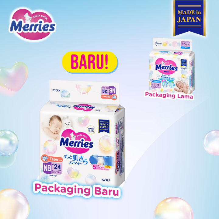 Merries Premium Popok Perlengkapan Bayi Tipe Perekat NB24 x2 (Newborn-5 ...