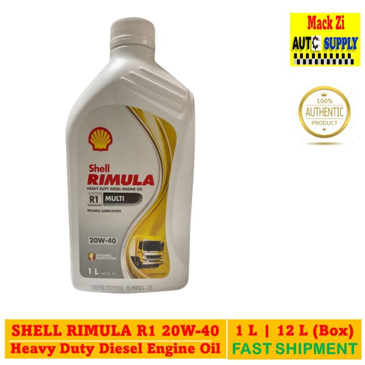 Shell Rimula R1 MULTI Diesel Engine Oil 20W-40 (1 Liter) and (4 Liters ...