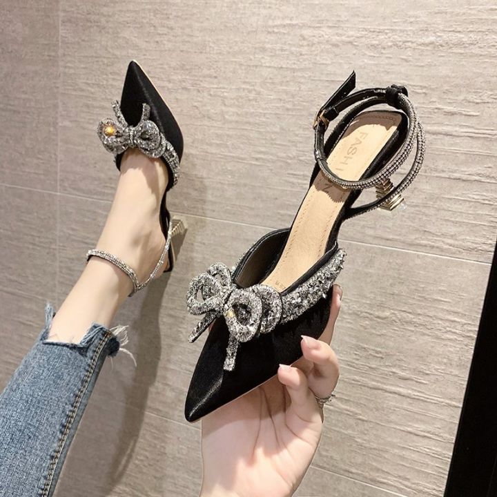 【All】 Luxury Shine Crystal Knot Women High Heels | Lazada PH