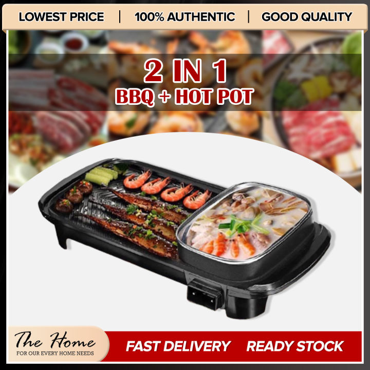 The Home 2 IN 1 Korean Style Electric BBQ GRILL w/ HOTPOT | Lazada PH