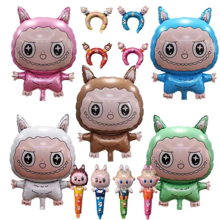 POP MART THE MONSTERS LABUBU Labu 5 Colors Foil Balloons Party Party ...