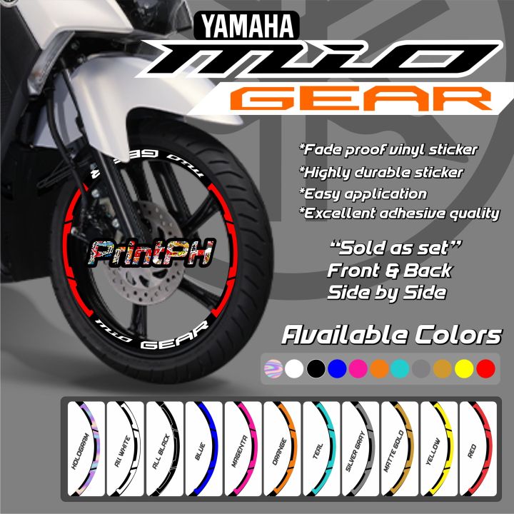Yamaha Mio Gear Mag Decals Sticker Front & Back Side by Side Complete ...