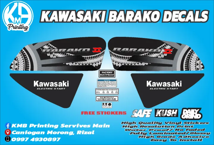 Kawasaki Barako 2 Tank Sticker Decals | Lazada PH