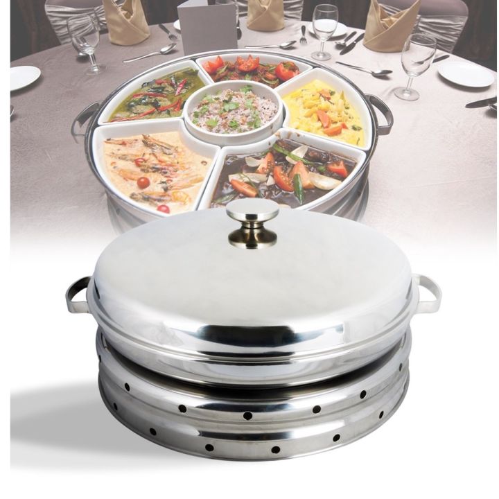 Stainless Steel Rotating Dome Set Buffet Party Food Warmer Chafing Dish ...