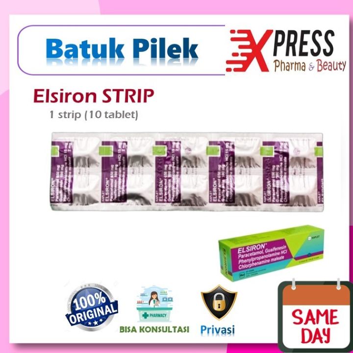 ⚡XPRESS⚡ STRIP Elsiron Obat Batuk Pilek Esiron Isi 10 Tablet Zet ...