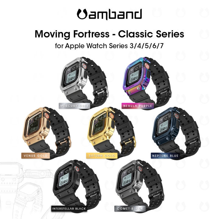 Amband Moving Fortress Classic Navy Blue Band for Apple Watch Series 3 ...
