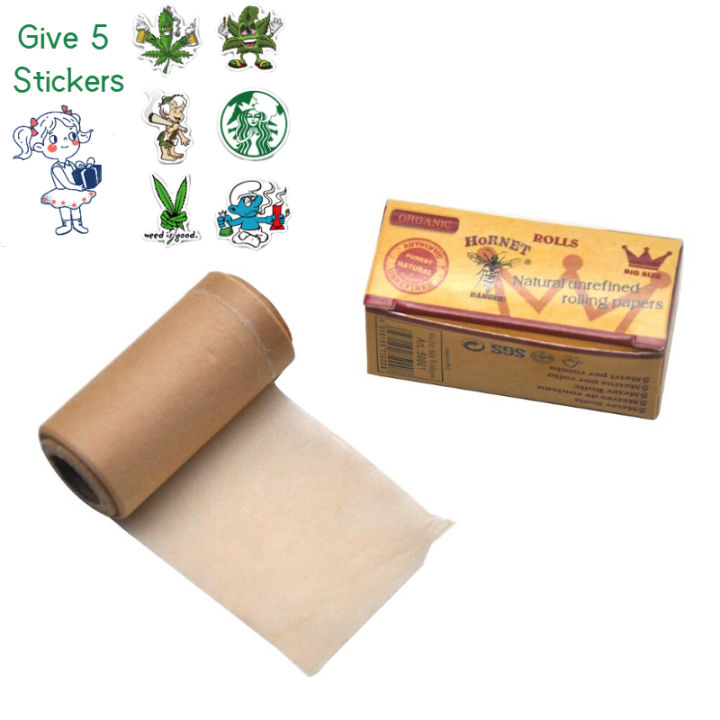 【Give 5 Stickers】HORNET Rolling Paper 5 Meter/Roll Natural Unrefined ...