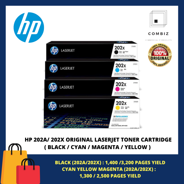 HP 202A/ 202X ORIGINAL LASERJET TONER CARTRIDGE ( BLACK / CYAN / MAGENTA / YELLOW ) | Lazada