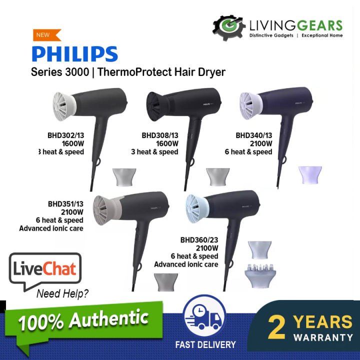 Philips Essential Care Compact Hair Dryer BHC010 / BHD300 / BHD302 / BHD308 / BHD340 / BHD351 ...