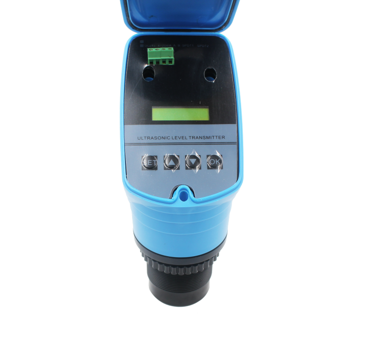 Water Oil Fuel Tank Ultrasonic Level Sensor Meter Transmitter 4-20ma rs485 Relay Output ...