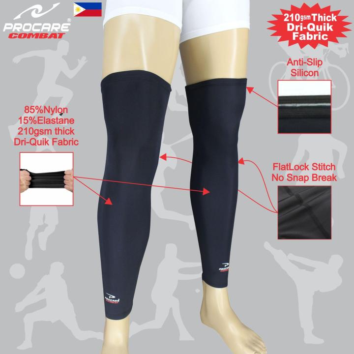 PROCARE COMBAT #CS25B Compression Leg Sleeves with Top Anti-Slip, Dri ...