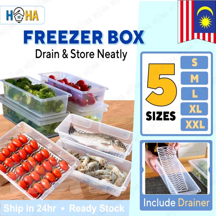 Freezer Storage Box Kitchen Rectangle Refrigerator Fridge Organizer ...