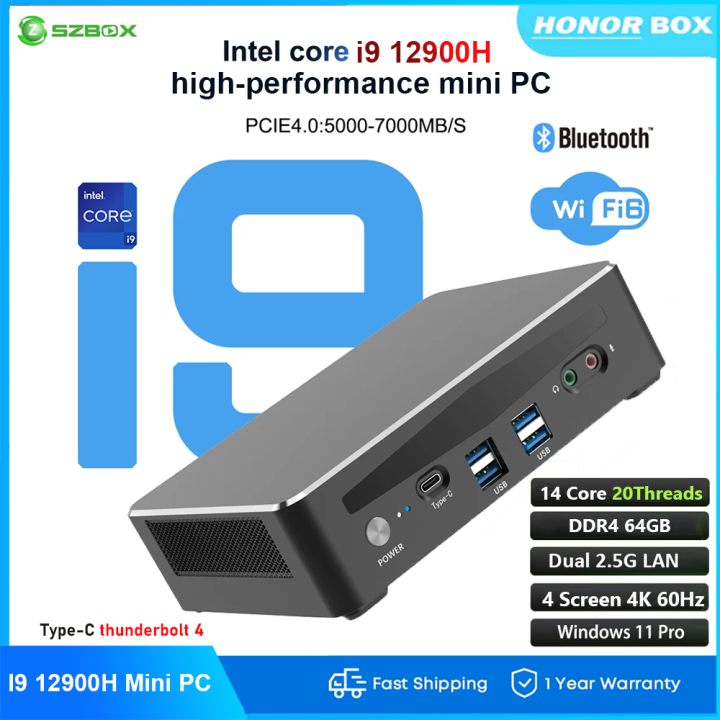 12th Gen Alder Lake Mini PC Intel i9 12900H 14 Cores 20 Threads Windows 11 PCIE4.0 2* 2.5G LAN ...