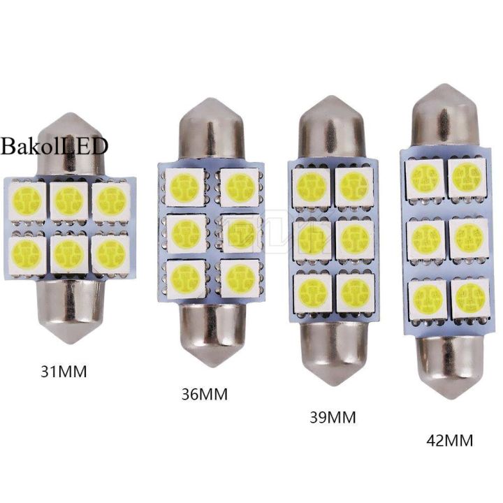 Lampu led plafon kabin 36mm mobil 5050 6 mata 12v mobil BakolLED ...